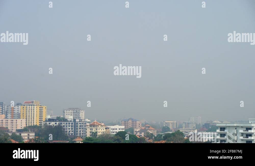 Thailand- Heavy pollution sits over skylines. A highly polluted air ...