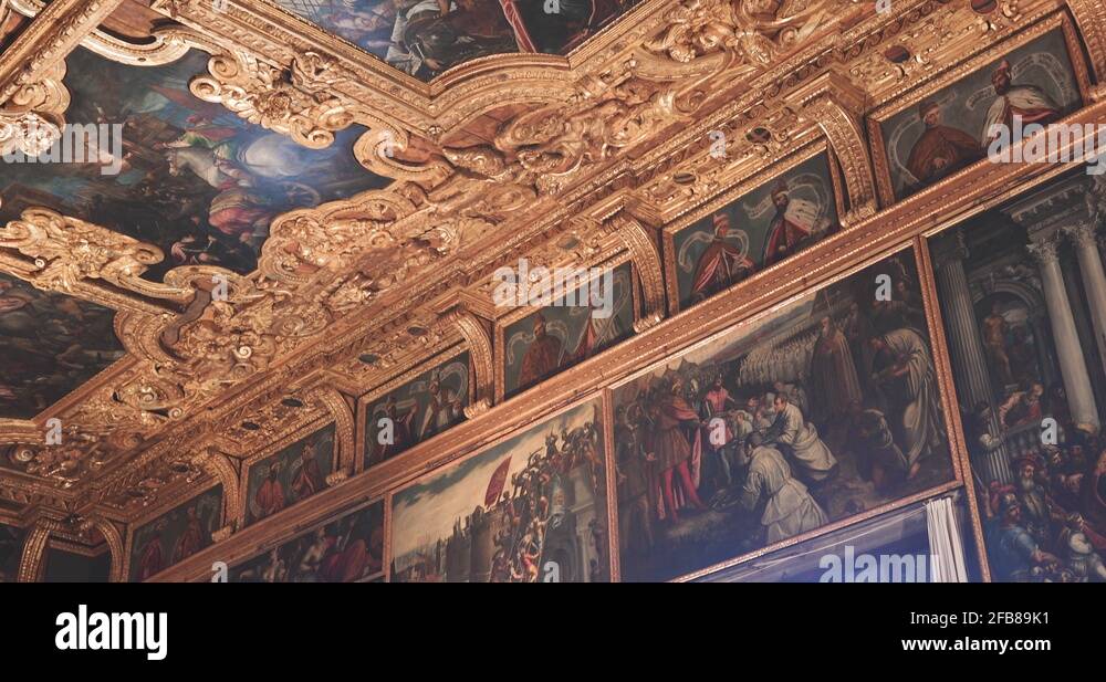 Inside interior art artwork museum collection paintings Stock Videos ...