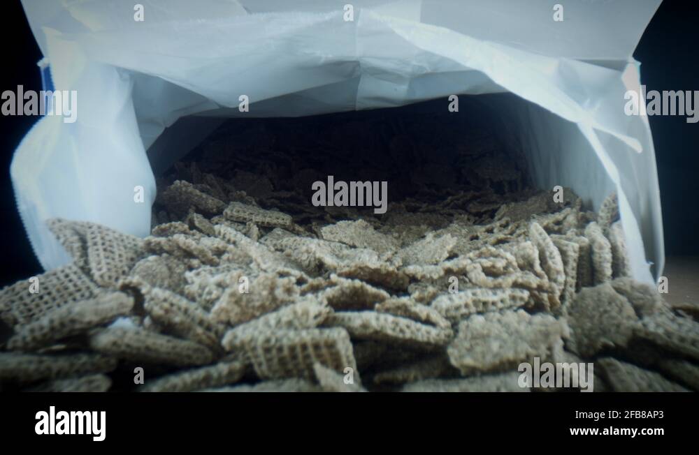 4k Close-up Bug Eye View Inside Bran Flakes Cereal Box Stock Video ...