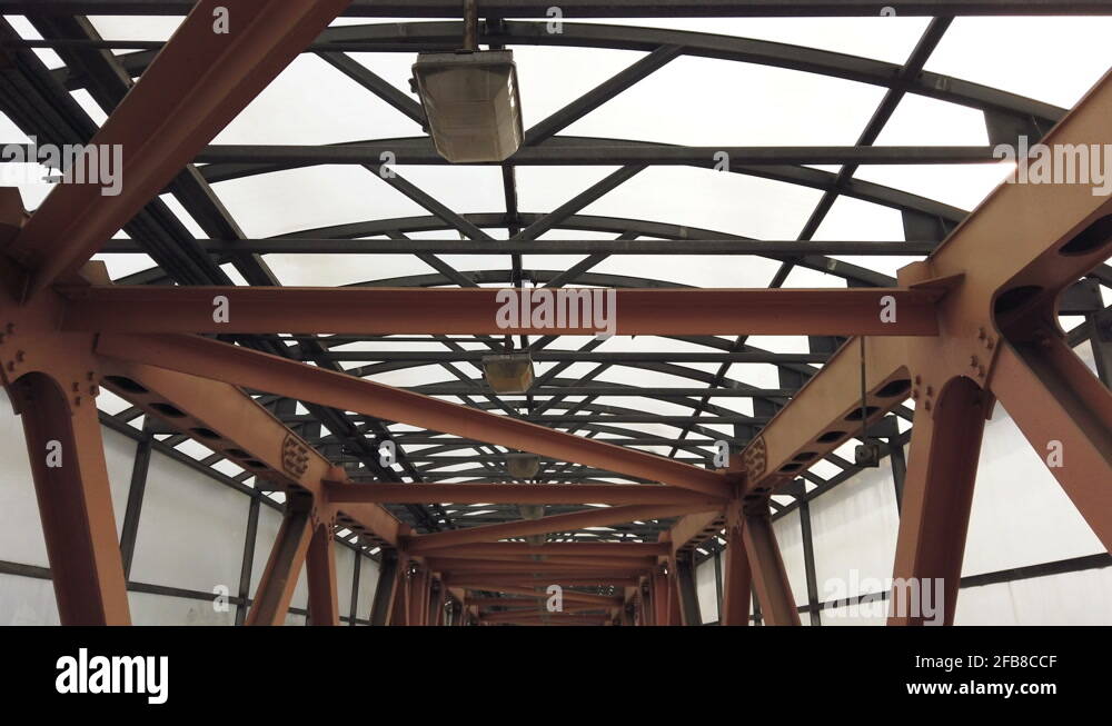 glass roof and metal structures of the above-ground transition frame ...
