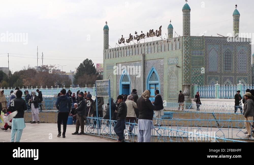Afghan people at the Blue Mosque in Mazar-i-Sharif Stock Video Footage ...
