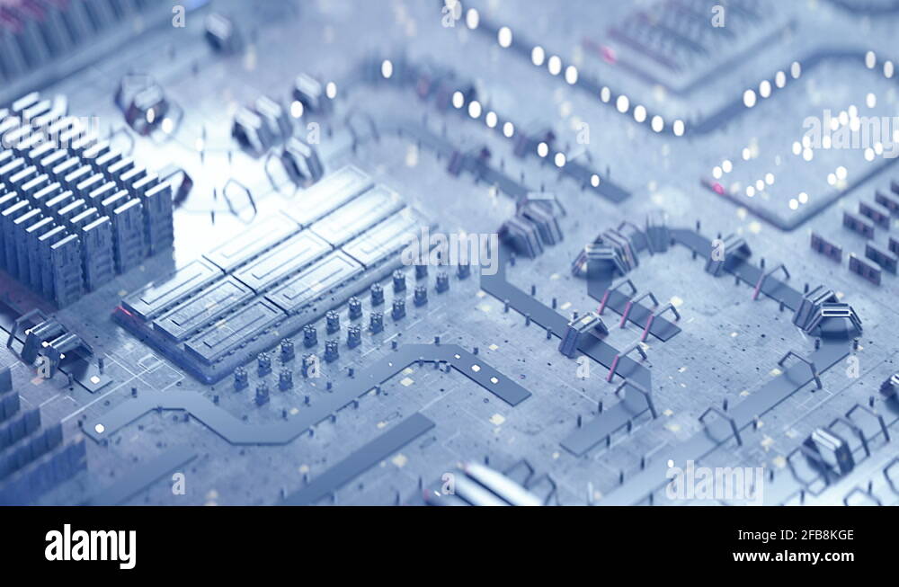 White metallic technical plate seamless loop 3D render animation Stock ...