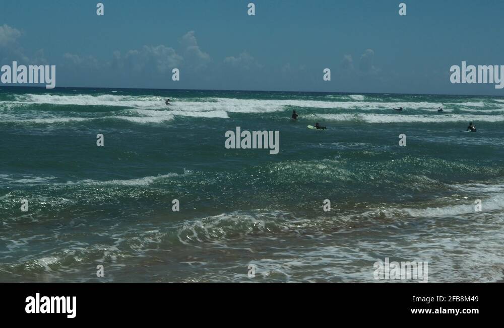 Cabarete beach Puerto Plata in the Dominican Republic, People surfing ...
