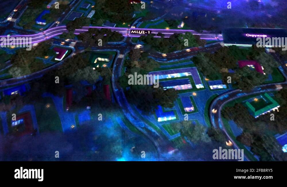 Demonstration of animated city map with transport development plan ...