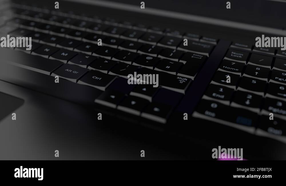Cinematic Close-Up of Laptop Keyboard (8k 3D CGI Stock Video Footage ...
