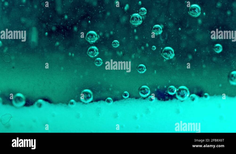 Bubbles Popping Under Water. Blue, Fizzy Background Stock Video Footage ...