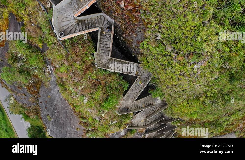 Aerial-Staircase of the Rock of Guatape in Guatape, Columbia Stock ...