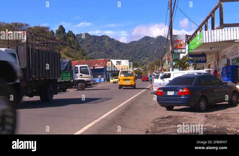Boquete Panama, traffic in town centre Stock Video Footage - Alamy