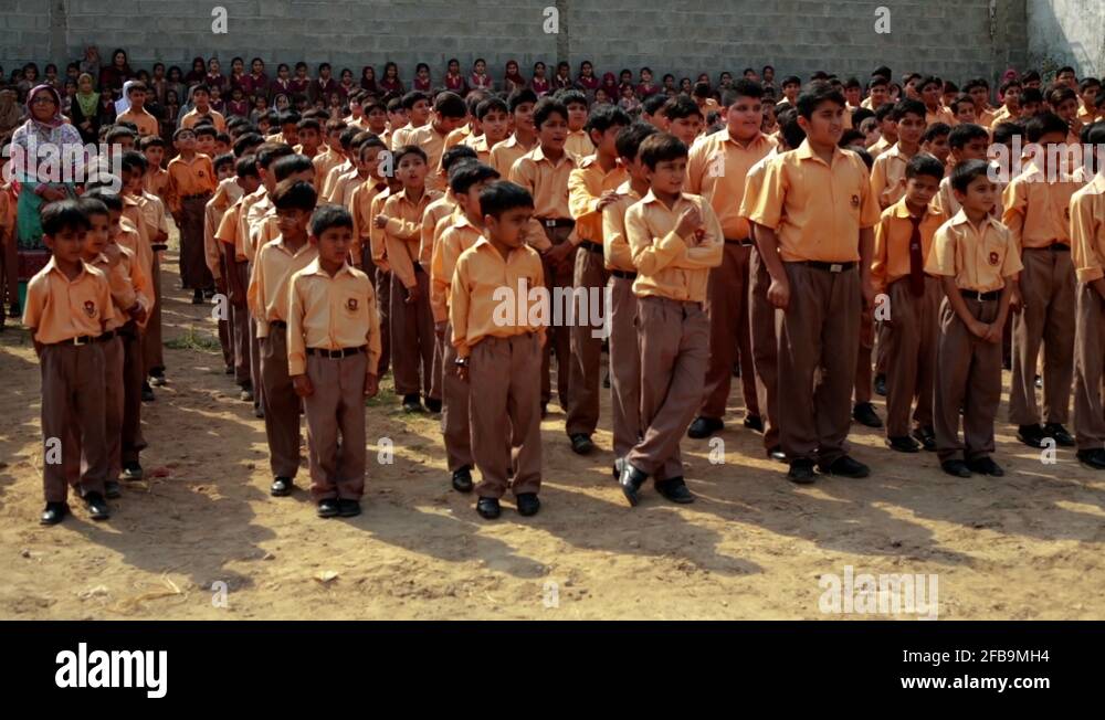 Dhaka, Bangladesh, A frontal shot of Teen School boys in the school ...