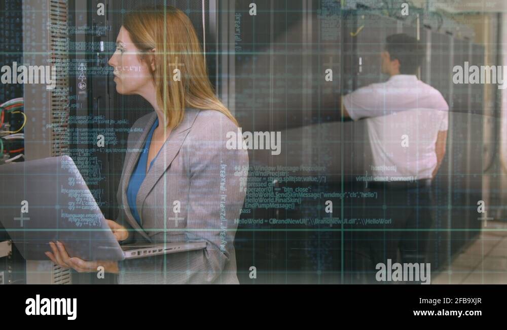 Cyber security check in a server room Stock Video Footage - Alamy
