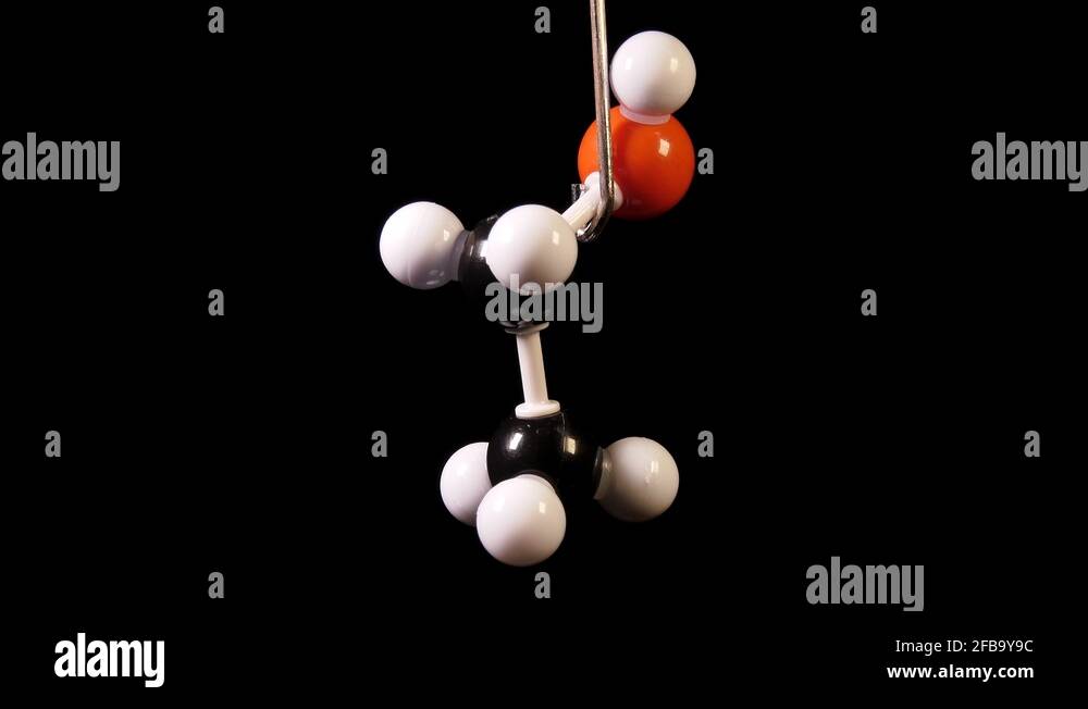 Ethanol C2H6O molecule rotating on black background Stock Video Footage ...