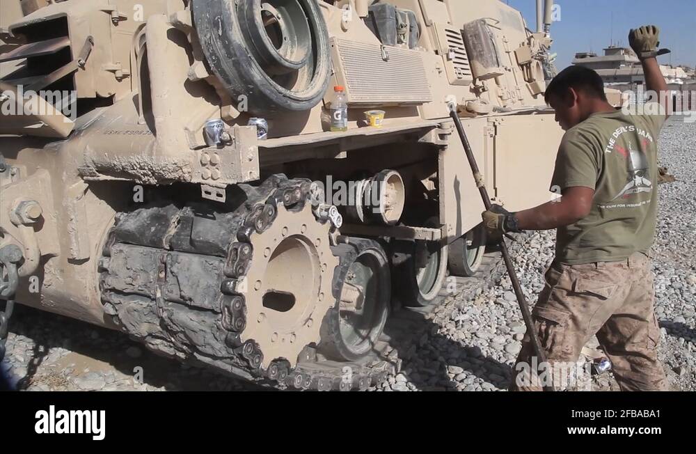 Marines replace the track on an M88A2 Hercules at Forward Operating ...