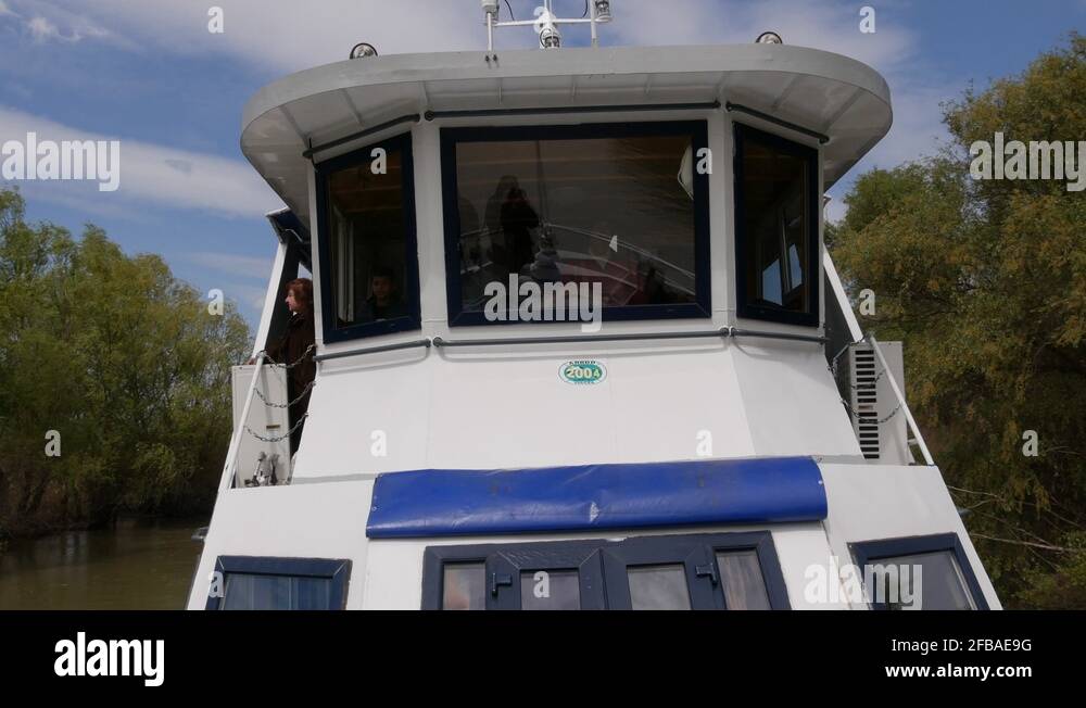 Captain bridge small river boat. Captain runs a cruise ship Stock Video ...