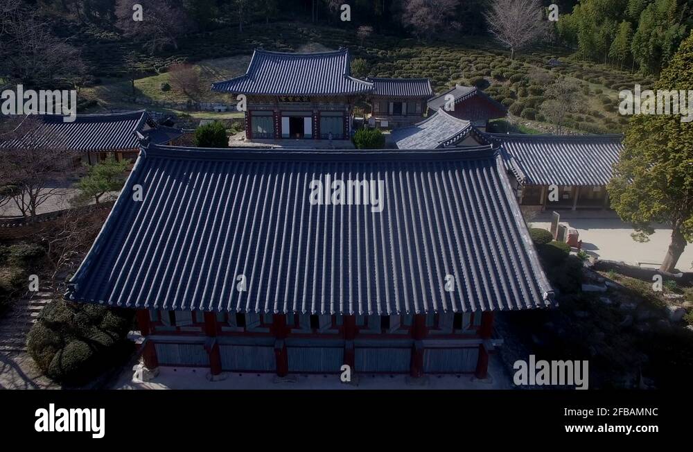 The panorama of Sacheon City and Dasolsa Temple in Korea Stock Video ...