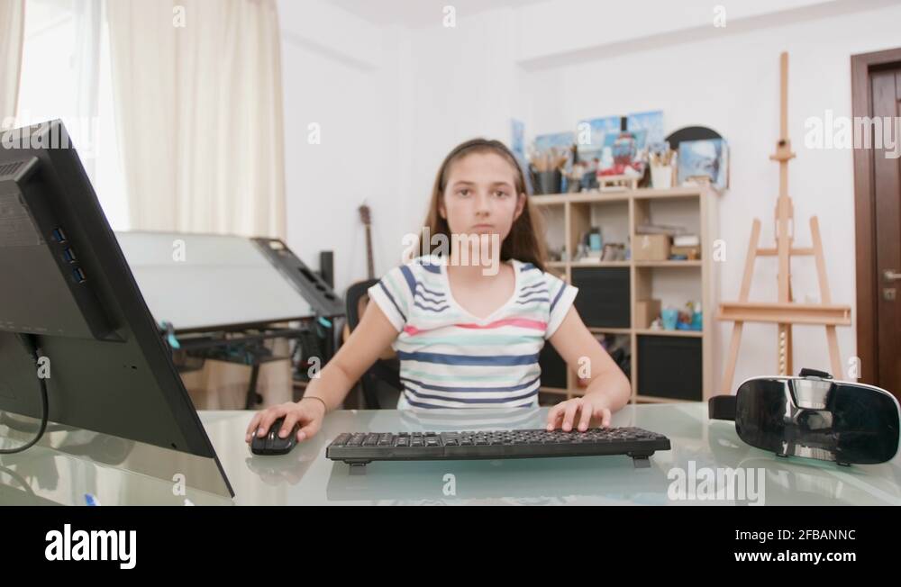 Young girl using computer mouse Stock Videos & Footage - HD and 4K Video Clips - Alamy