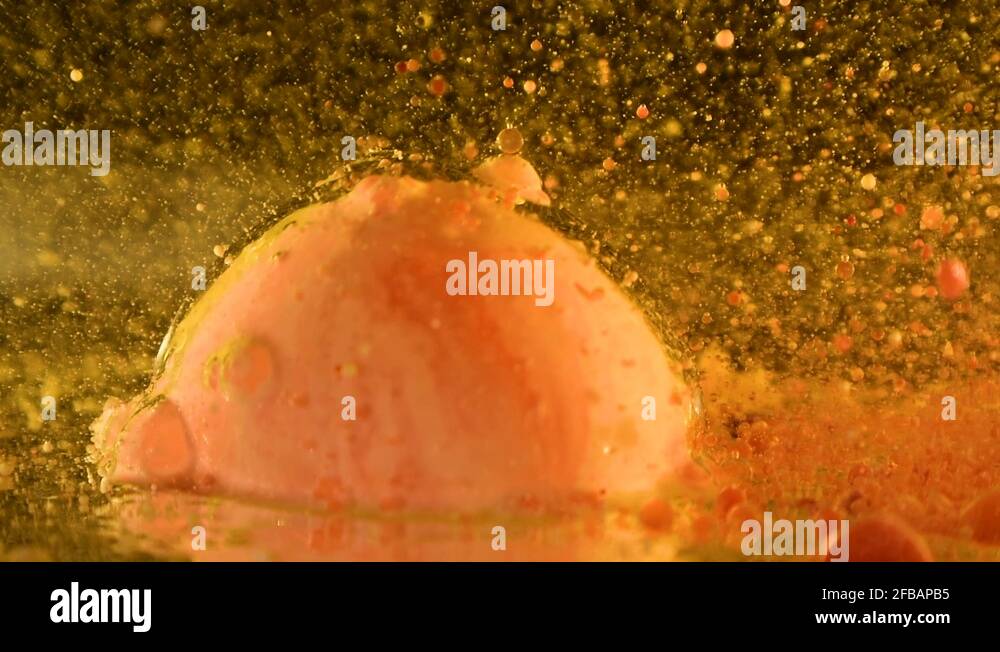 extra large bubble orb morphing and slowing shooting out drops with ...