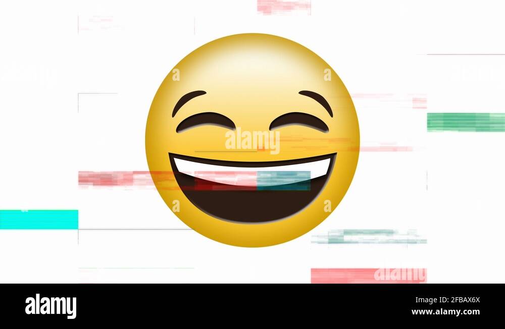 Laughing face emoji and pixel noise Stock Video Footage - Alamy