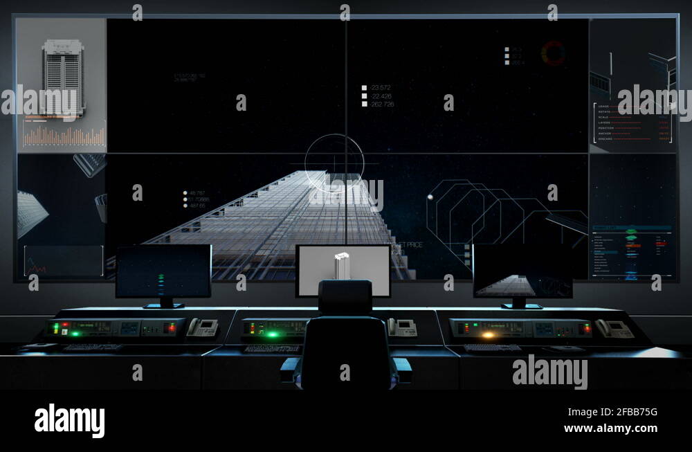 Smart city main control room, construction smart city IoT building, 4k ...