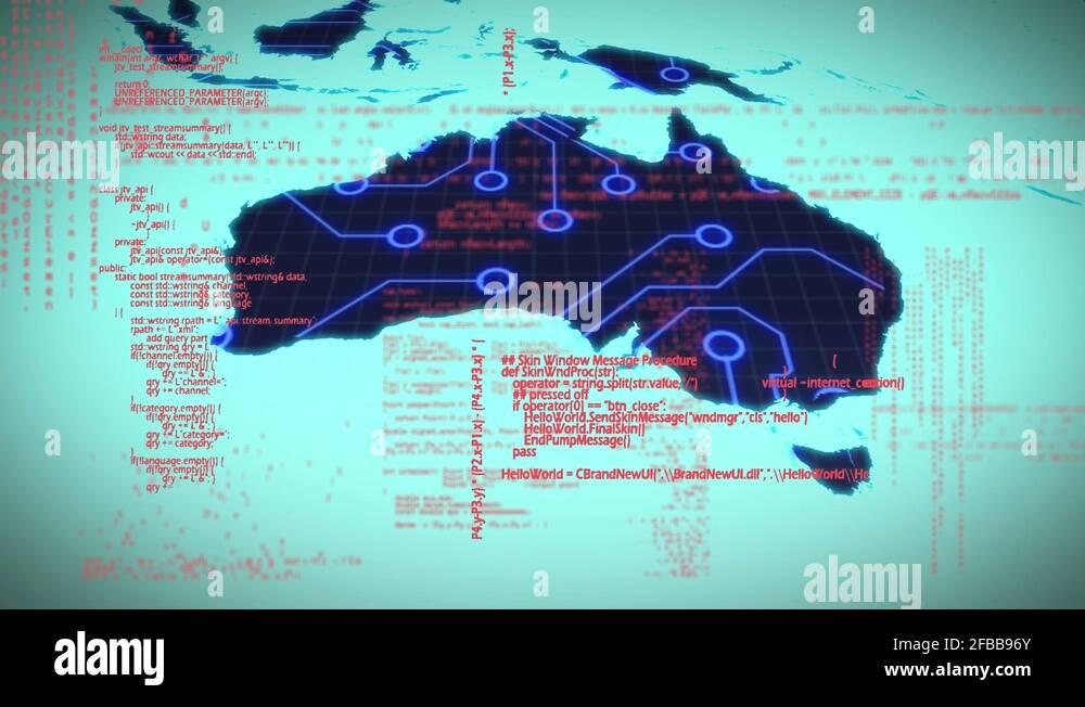 World map with digital circuit and program codes Stock Video Footage ...