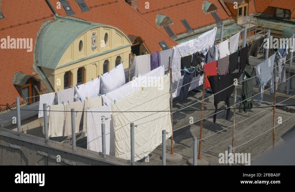 Clothes hanging on clotheslines clothes line Stock Videos & Footage ...