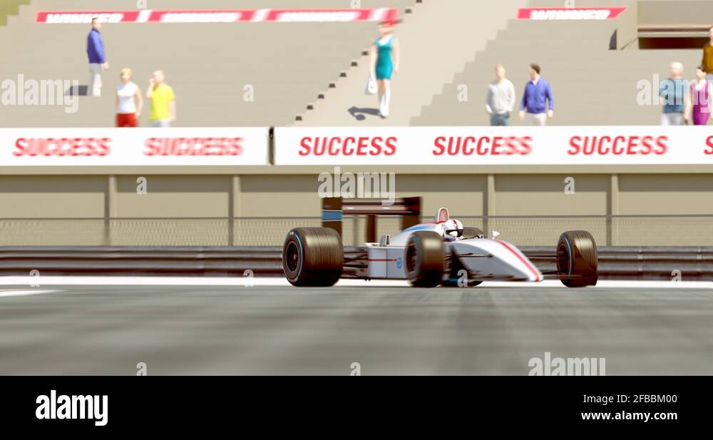 Formula One Racing Car Crossing Finish Line And Winning - 3D Animation Stock Video Footage - Alamy
