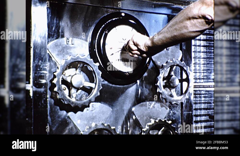 1950s Man Hands Turn Valve Dial Vintage Old Film Industry Footage Movie ...