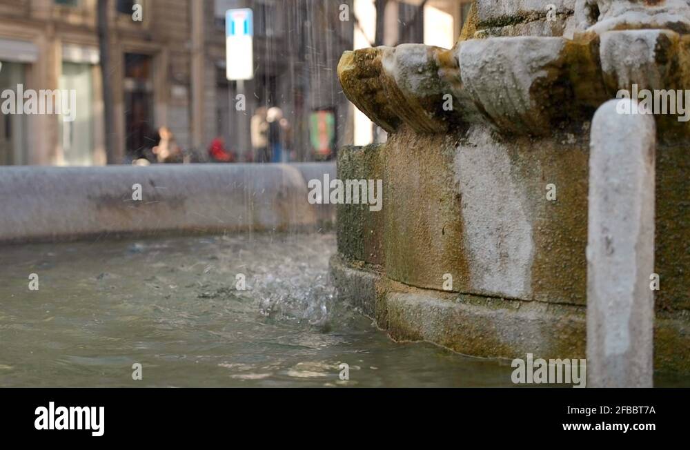 Historical water feature and pond in Downtown Milan, Italy Stock Video ...