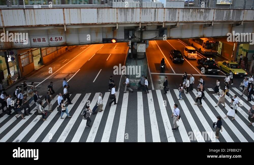 Busy Pedestrian Crossing in Osaka, Japan Stock Video Footage - Alamy