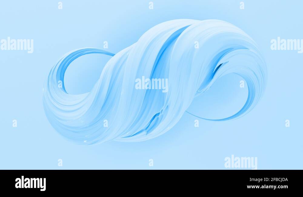 Pastel 3d twist cream geometric object rotating. 4K seamless loop ...