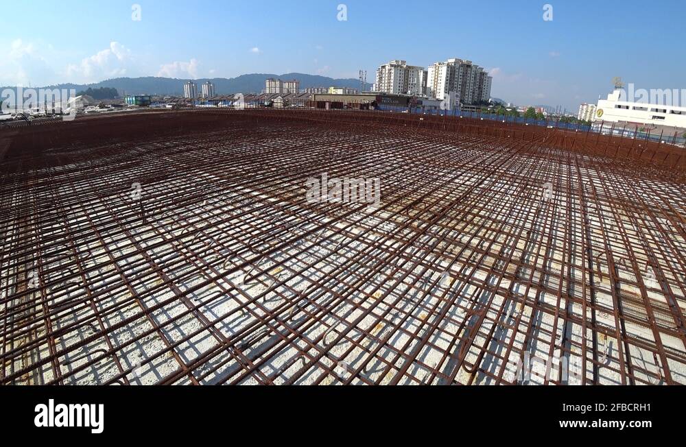 Floor slab and beam reinforcement bar under fabrication at the Stock ...