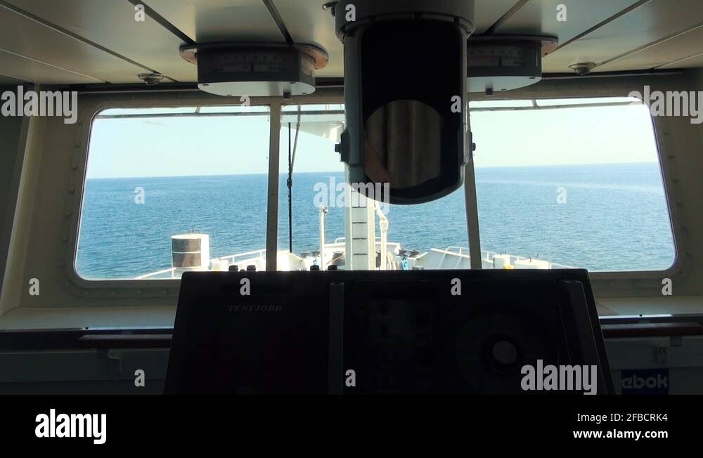 Navigation Bridge of Ship Captains Wheel, Control of the Ship, Steering ...