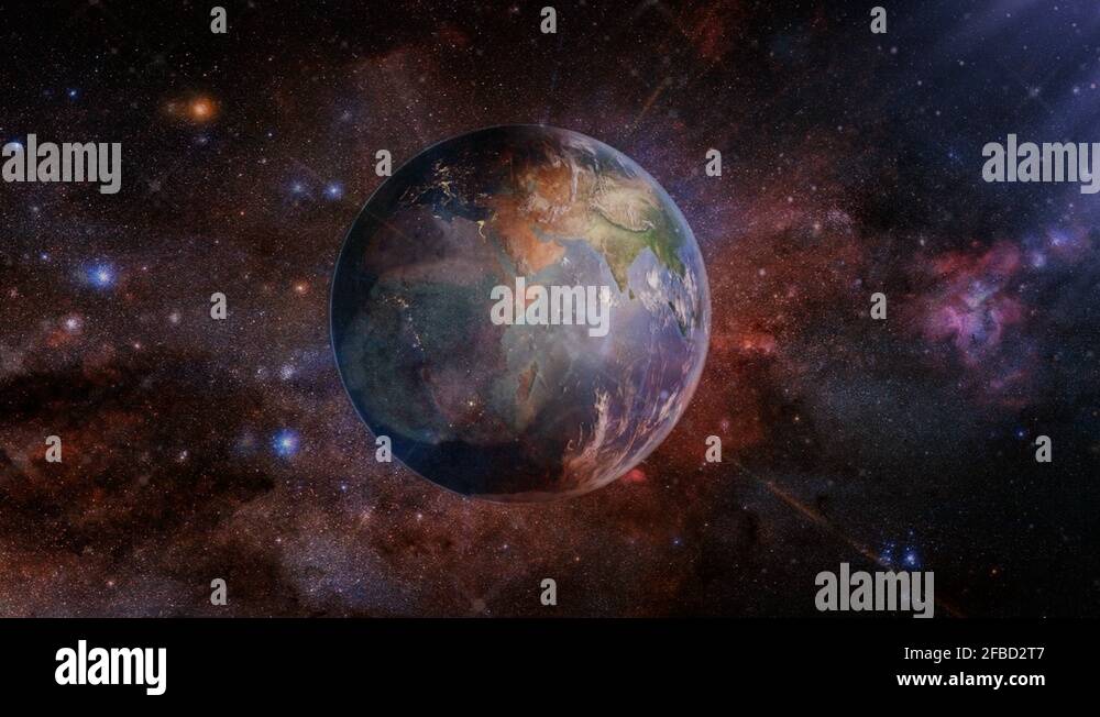 Cinemagraph of earth rotating in space with star background Stock Video ...