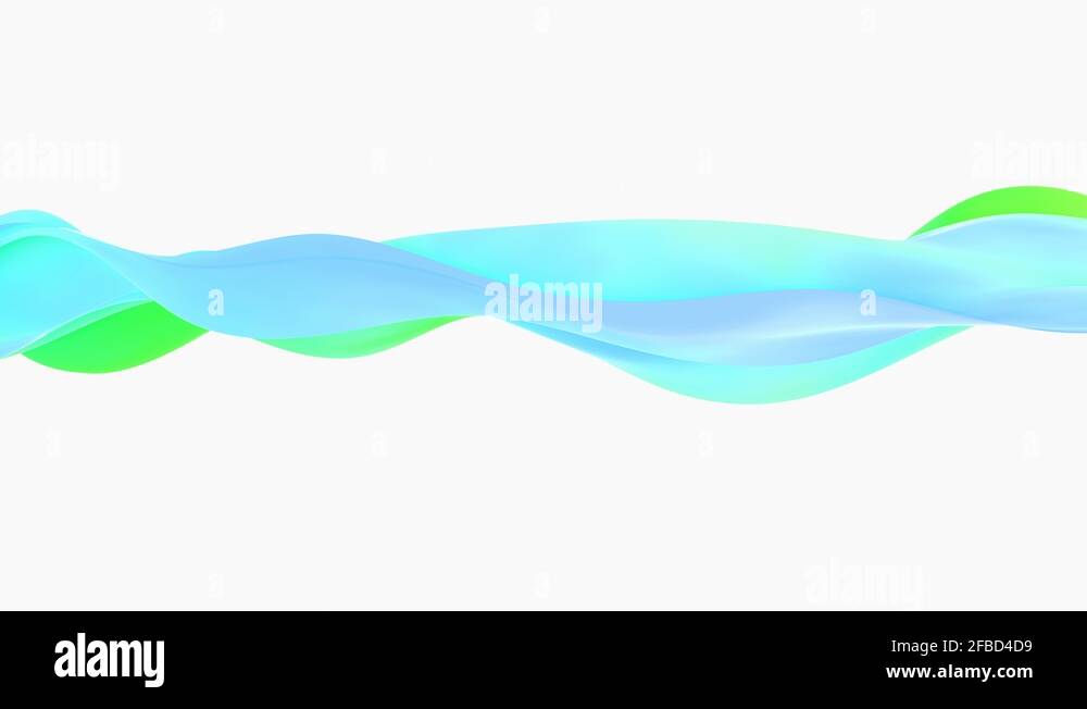 Abstract 3d colors waves animation on white background. 4k seammless ...