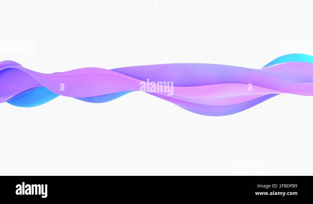 Abstract 3d colors waves animation on white background. 4k seammless ...