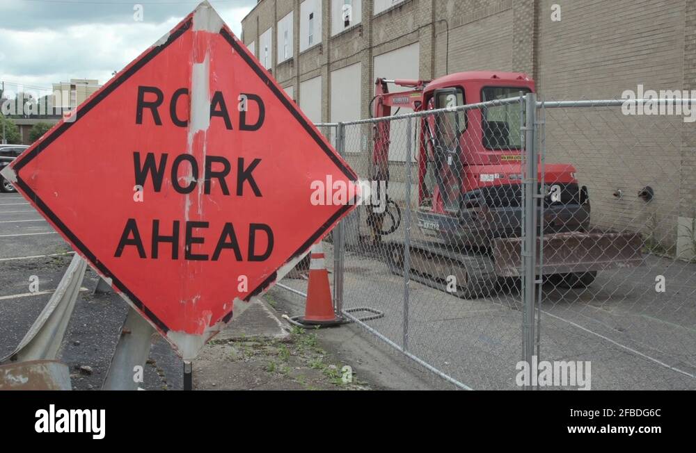 Road construction ahead sign Stock Videos & Footage - HD and 4K Video ...