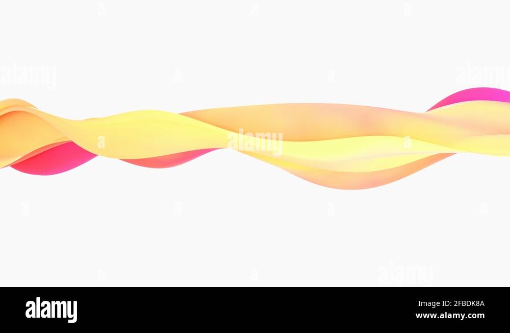 Abstract 3d colors waves animation on white background. 4k seammless ...