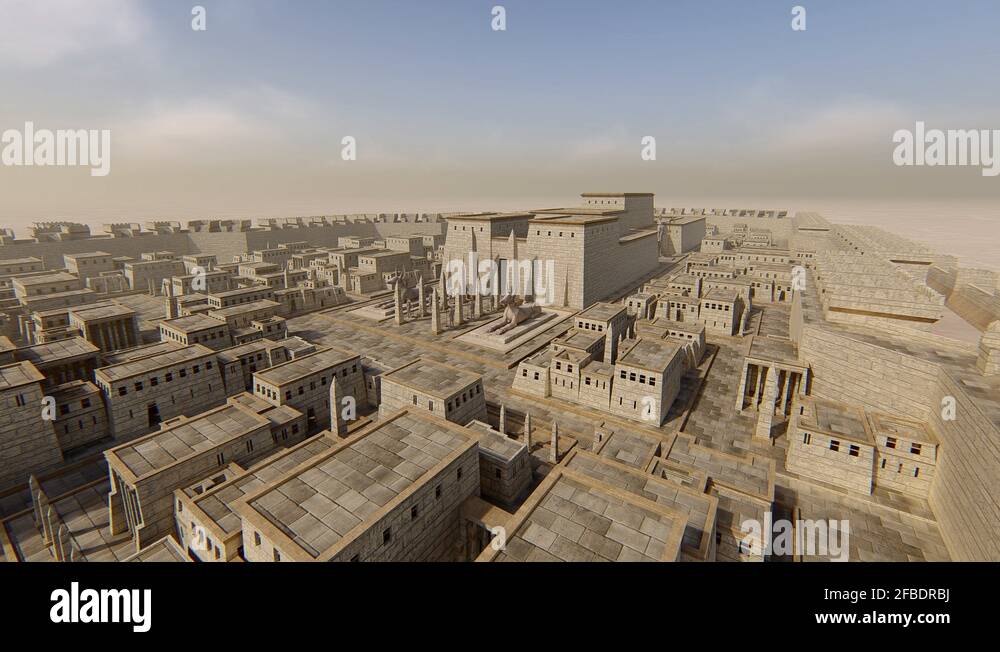 Ancient egyptian egipt anubis gods temple city complex flight Stock ...