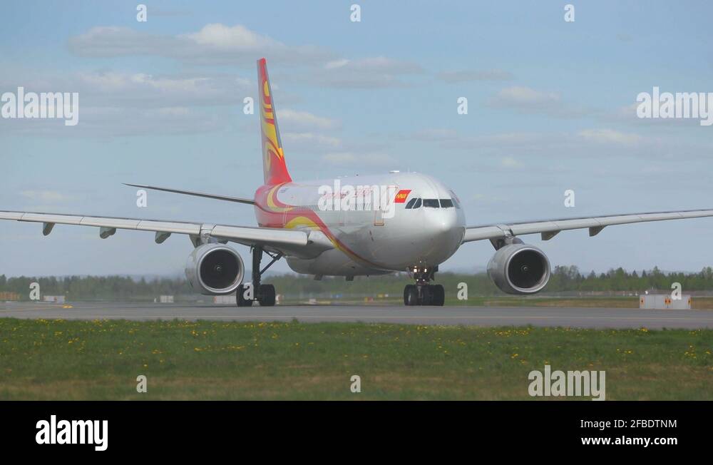 airplane airbus 330 hainan airlines taxiing side view Stock Video ...