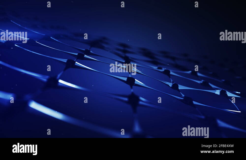 Nanotechnology blue structure 3D render loopable animation 4k UHD ...