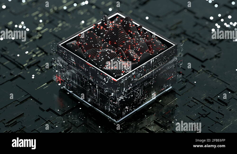 Central processing unit is analyszing data seamless loop 3D render animation Stock Video Footage ...