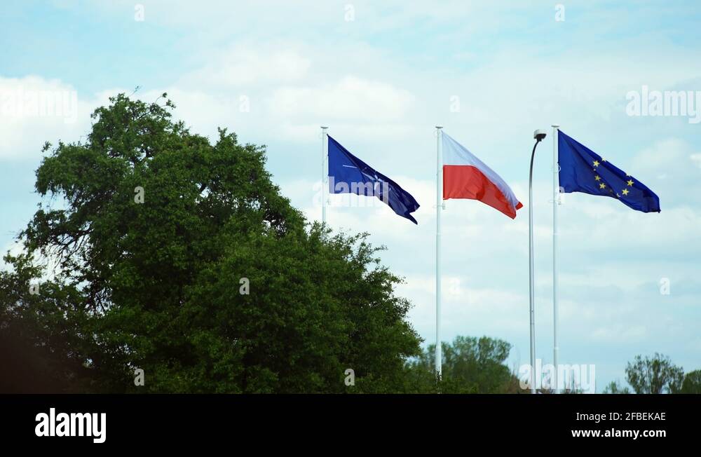 Warsaw polish european nato flags Stock Videos & Footage - HD and 4K ...