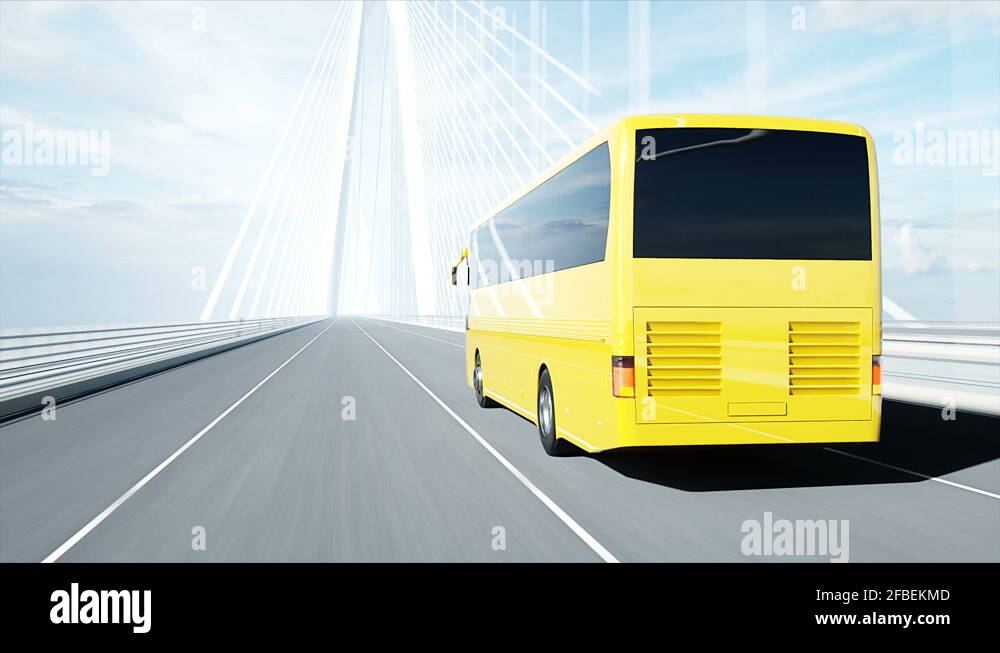 3d model of bus on bridge. Very fast driving. 4k animation Stock Video ...