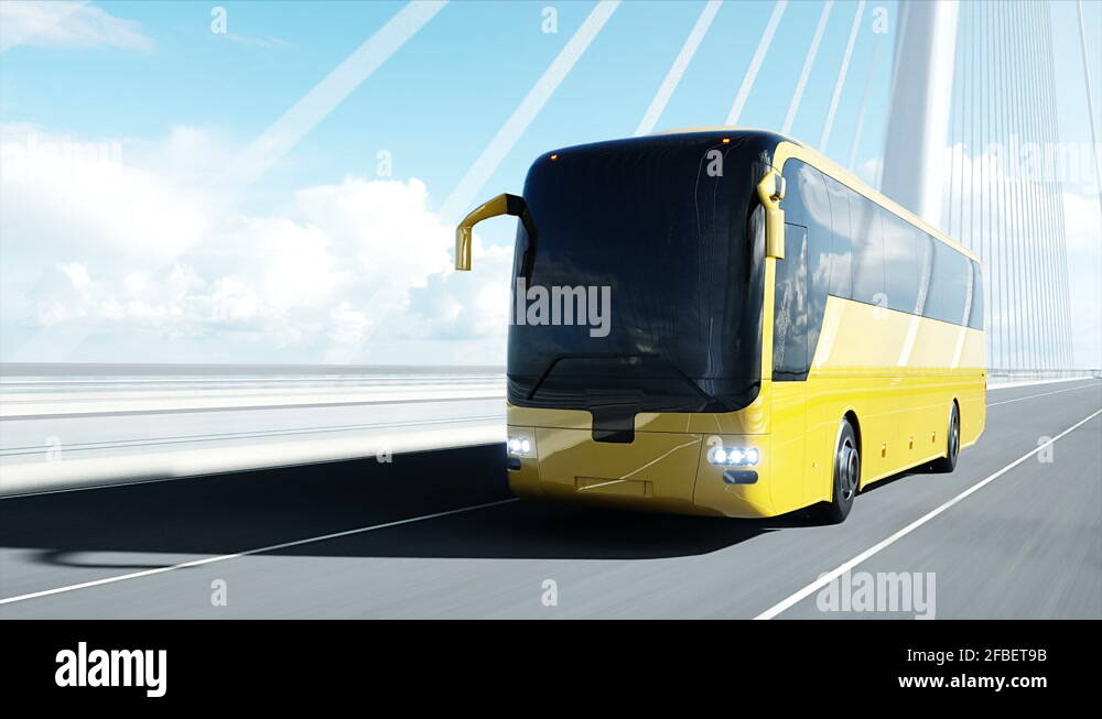 3d model of bus on bridge. Very fast driving. 4k animation Stock Video ...