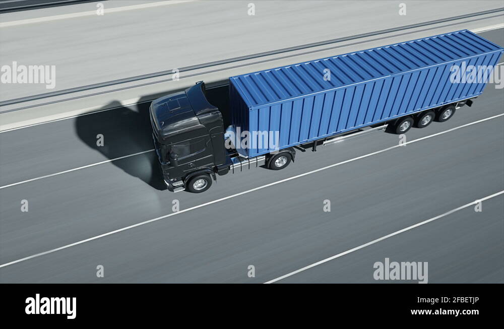 3d model of truck on the bridge. 4k animation Stock Video Footage - Alamy