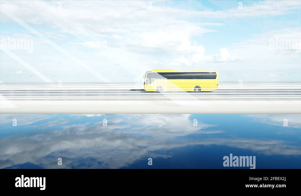 3d model of bus on bridge. Very fast driving. 4k animation Stock Video ...