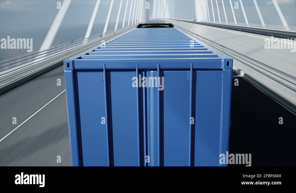 3d model of truck on the bridge. 4k animation Stock Video Footage - Alamy