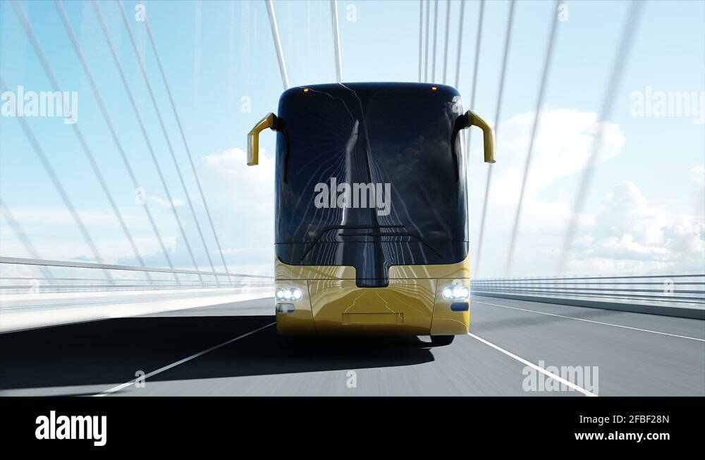 3d model of bus on bridge. Very fast driving. 4k animation Stock Video ...