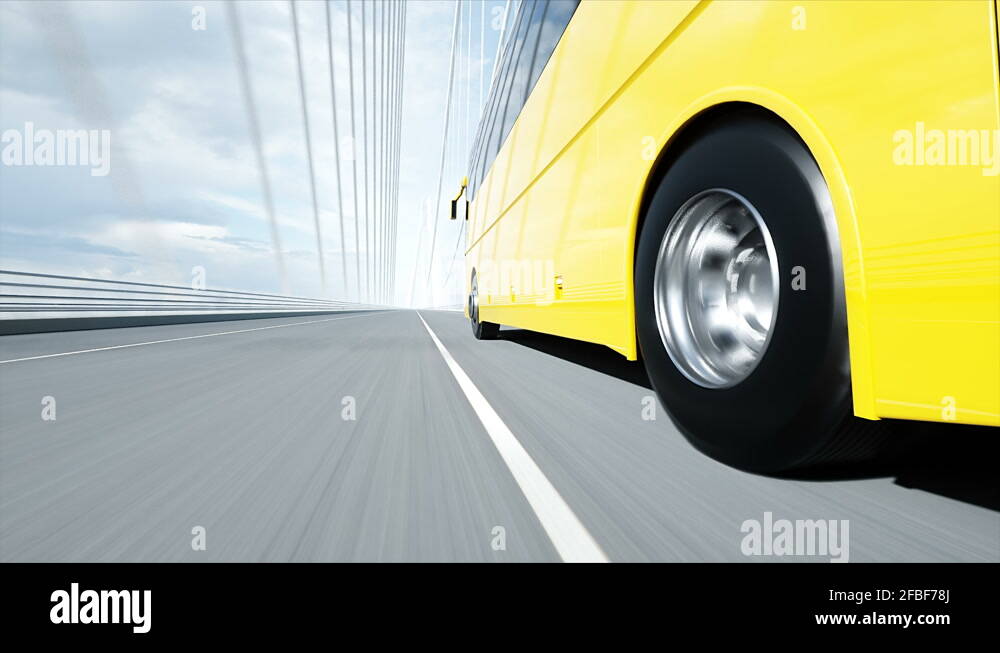 3d model of bus on bridge. Very fast driving. 4k animation Stock Video ...