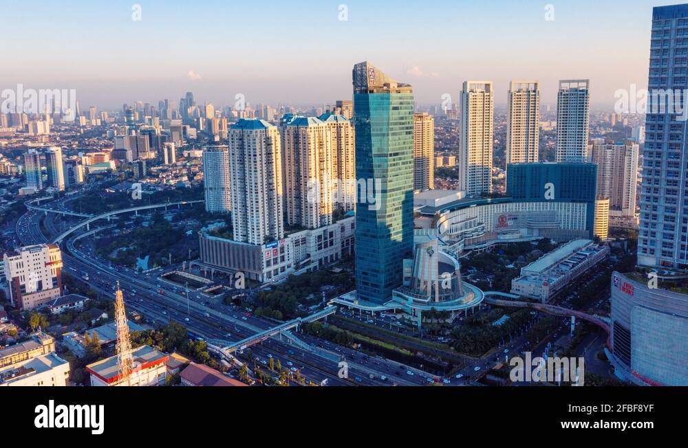 Jakarta Aerial Hyperlapse, Central Park, Jakarta, Indonesia. Shoot in ...