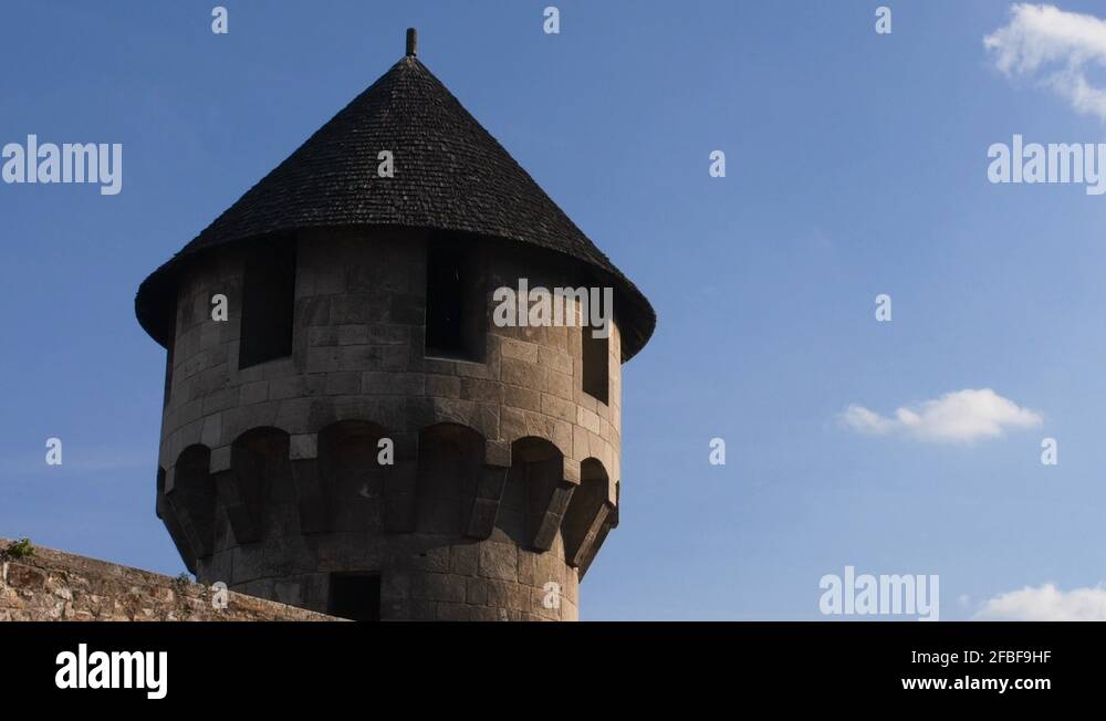 Part of the fortress of the medieval town tower Stock Videos & Footage ...